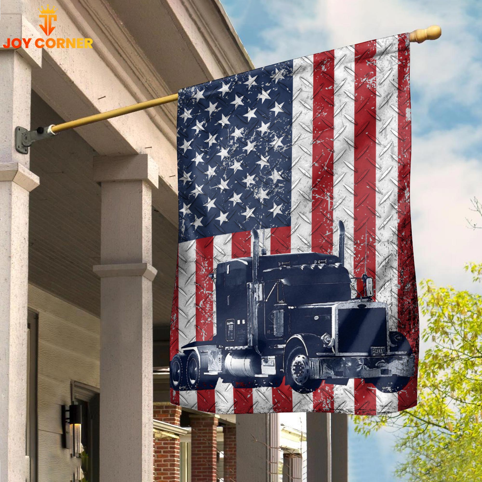 Joycorners Steel Pattern American Trucker All Printed 3D Flag – Joy Corner