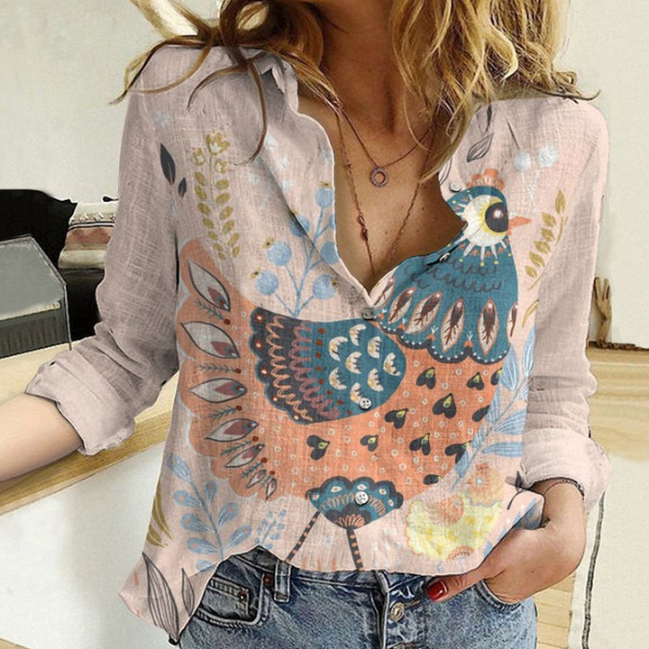 Joycorners Chicken Pattern Light Pink Casual Shirt – Joy Corner