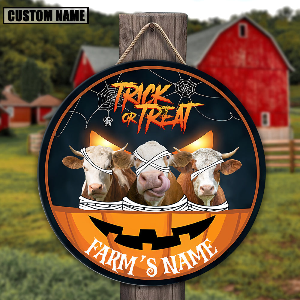 Joycorners Simmental Halloween Happiness Pattern Happy Halloween Woode ...