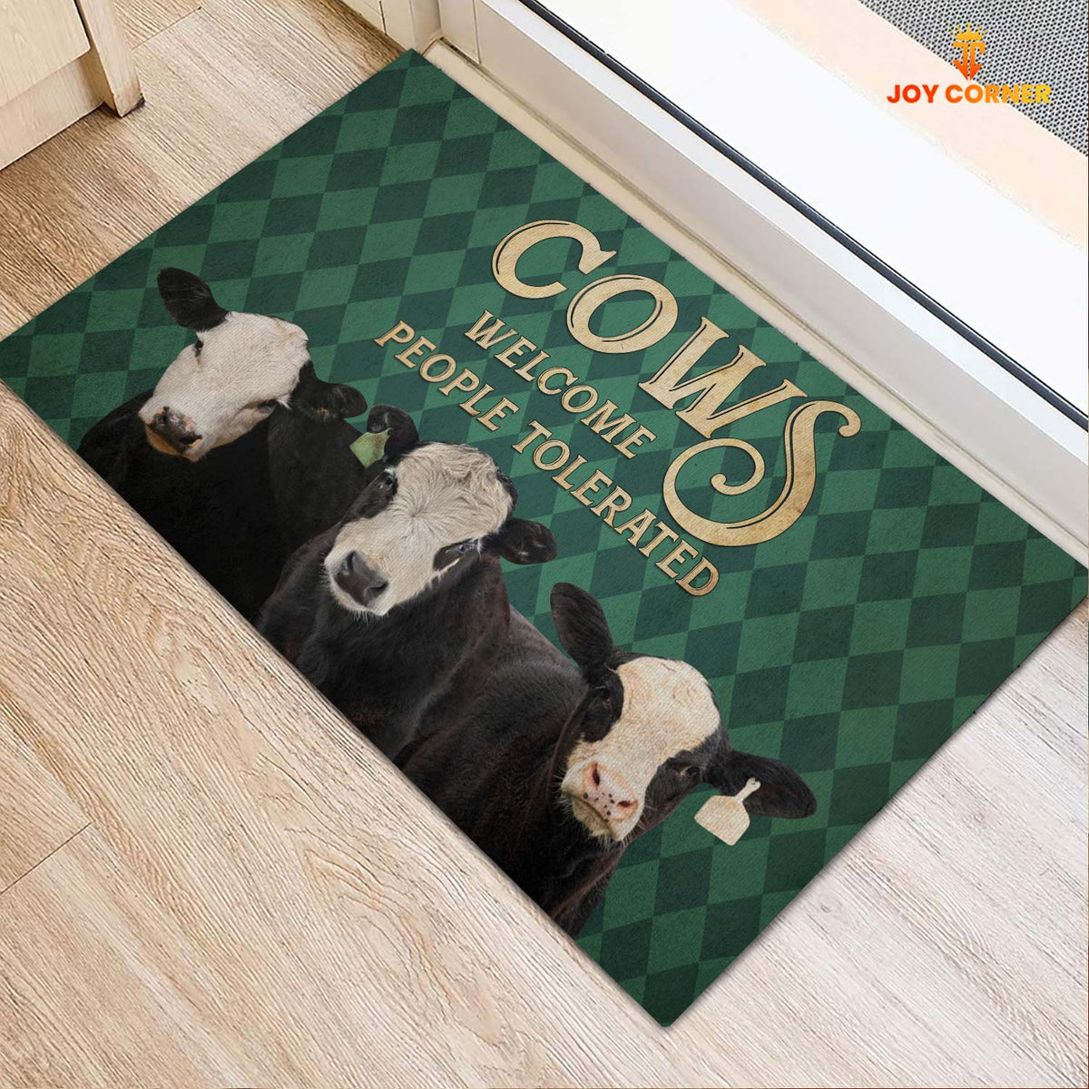 Joycorners Black Hereford Welcome People Tolerated Doormat – Joy Corner