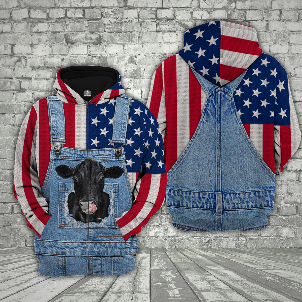 Joycorners Black Angus Cattle US Flag Farm Personalized 3D Hoodie – Joy ...